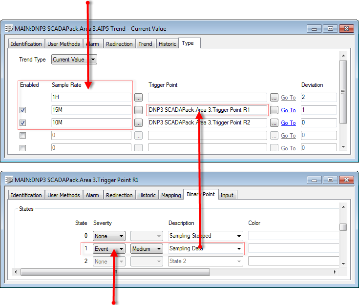 DNP3 SCADAPack Driver Guide - Example Configuration (Configuring DNP3 SCADAPack E Trend Sampler ...